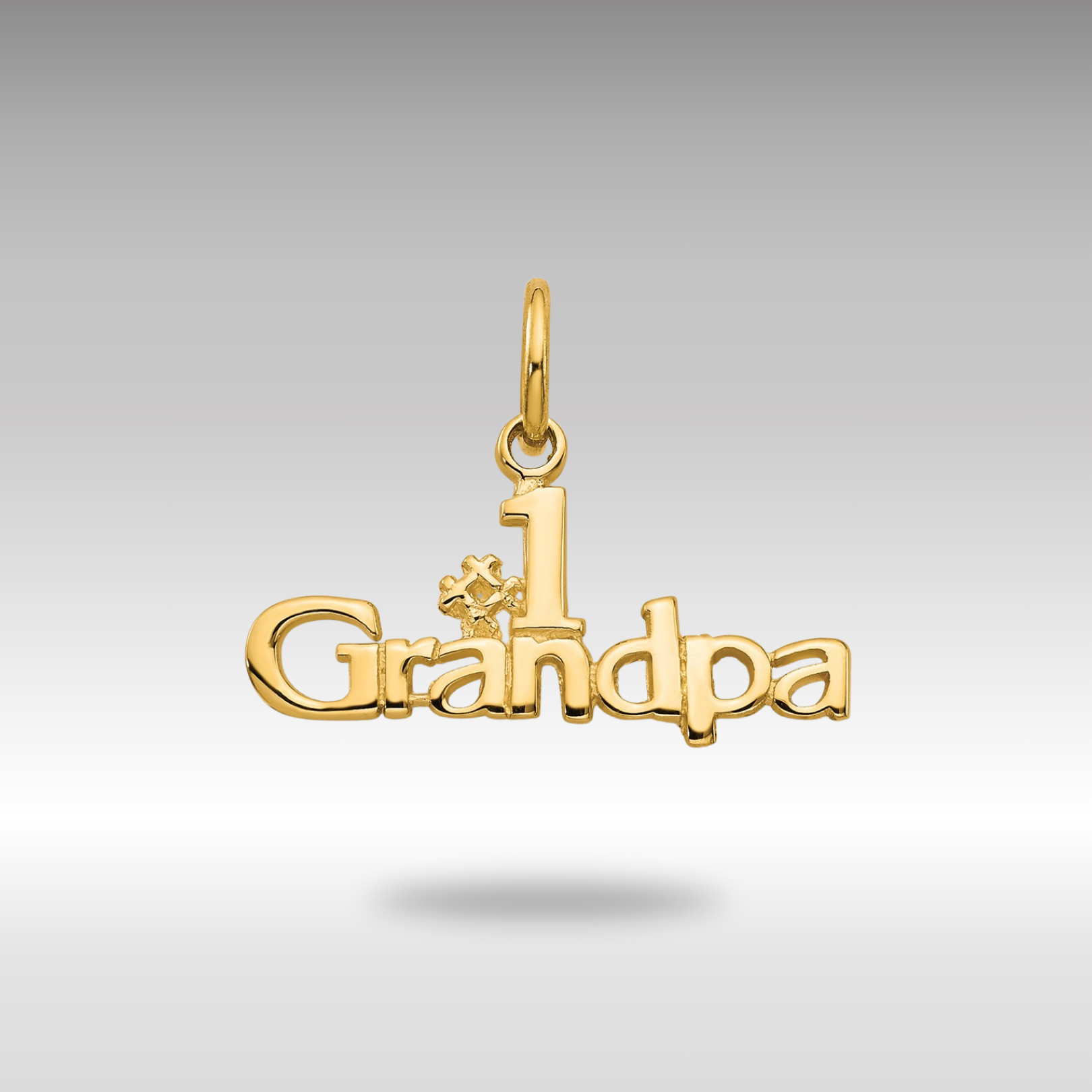 Charlie Co. Jewelry 14K Gold 1 Grandpa Charm Necklace Gold Family Pendant Pendant Only