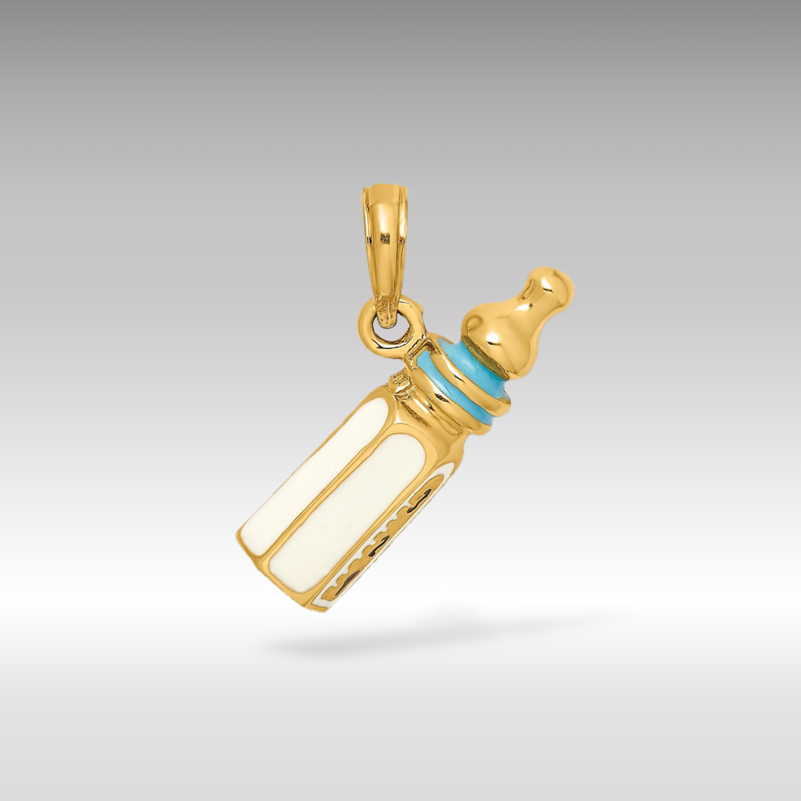 Charlie and Co Jewelry 14K Gold Baby Bottle Pendant Real Gold Infant Care Jewelry Pendant 16 Cable Chain