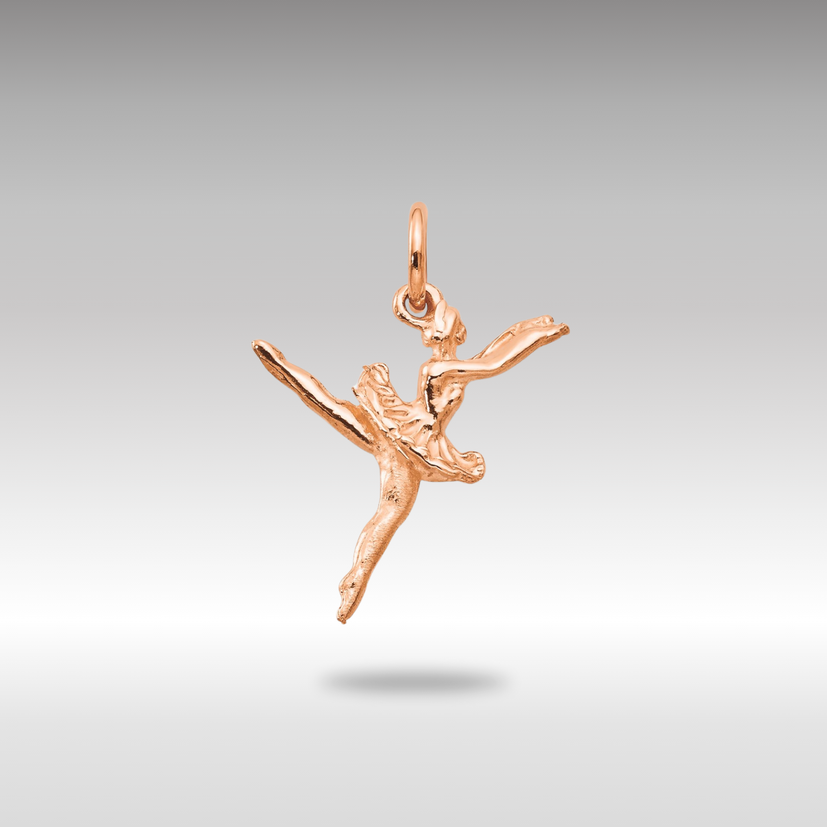 Rose Gold Polished 3D Ballerina Pendant | Charlie & Co. Jewelry