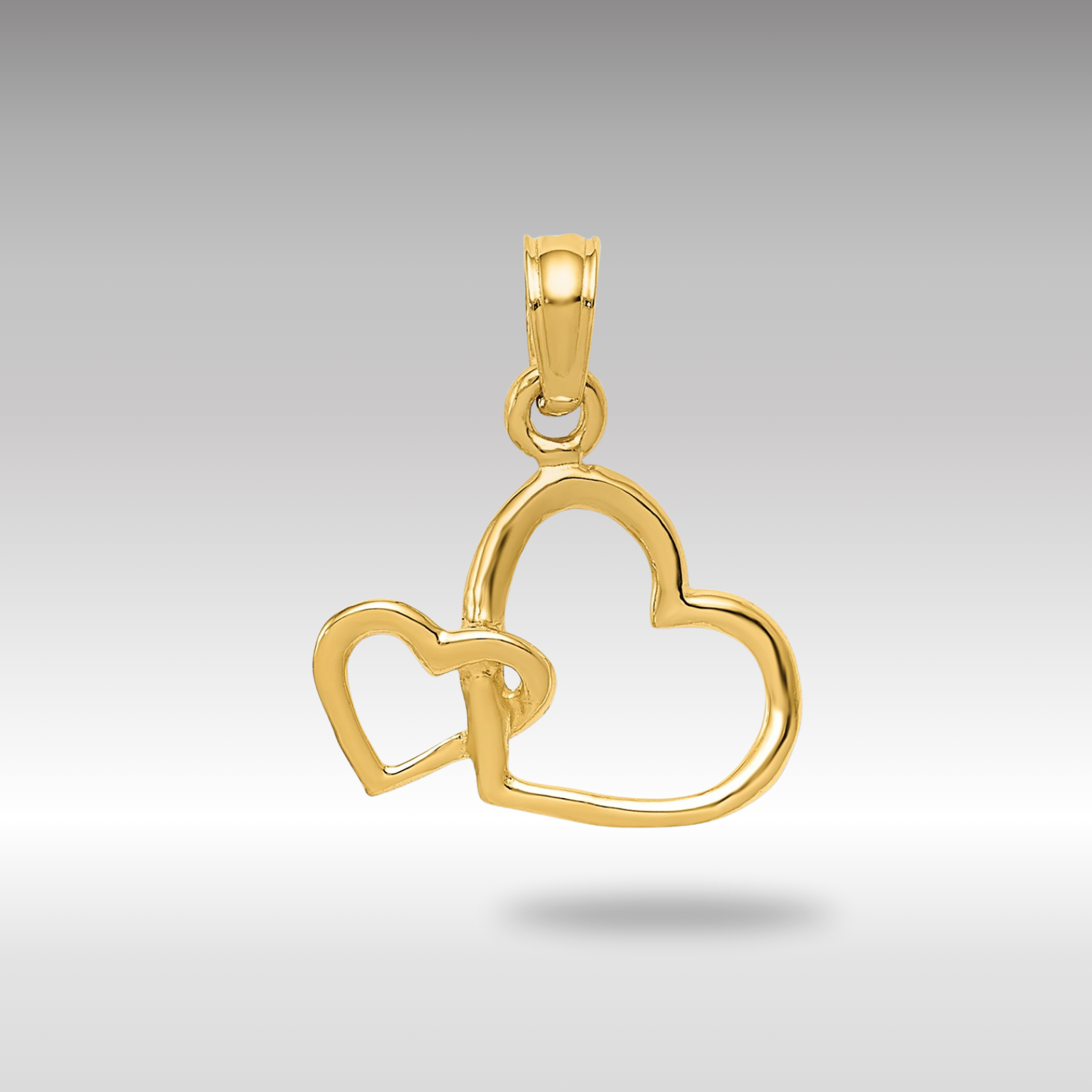 Charlie Co. Jewelry 14K Gold Intertwined Double Heart Charm Gold Love Jewelry Pendant Only