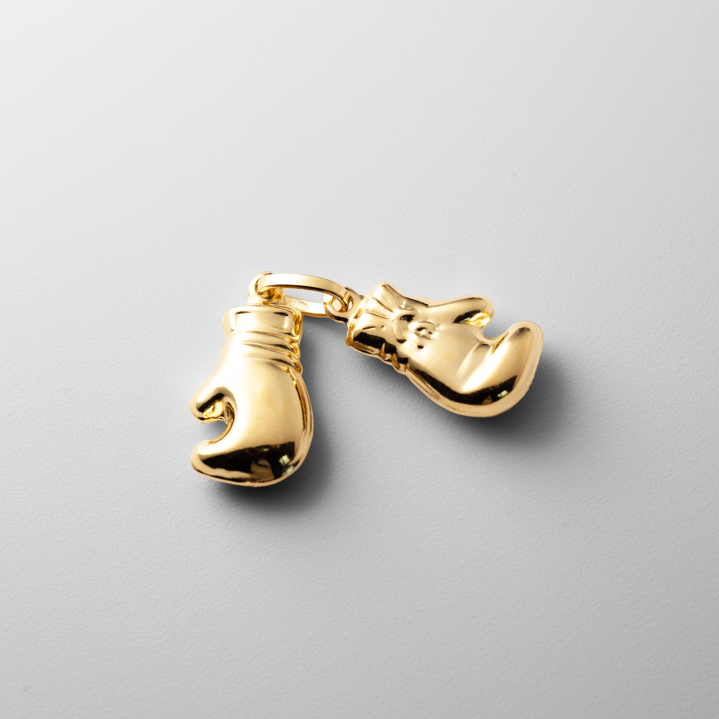 14K Gold Boxing Glove Pendant Double - Model 479 | Charlie & Co. Jewelry
