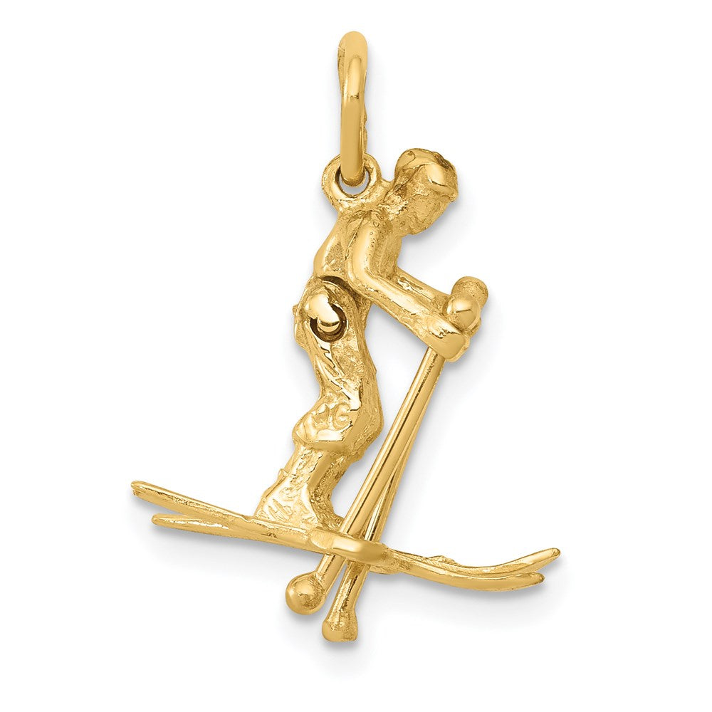 14k 3d Moveable Snow Skier Charm - Model A0170 | Charlie & Co. Jewelry