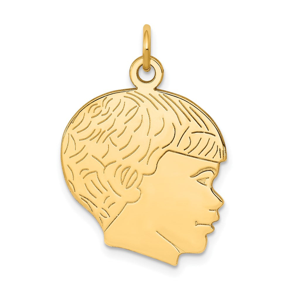 Charlie & Co. Jewelry | 14k Solid Polished Boys Head Charm | Gold Pendant