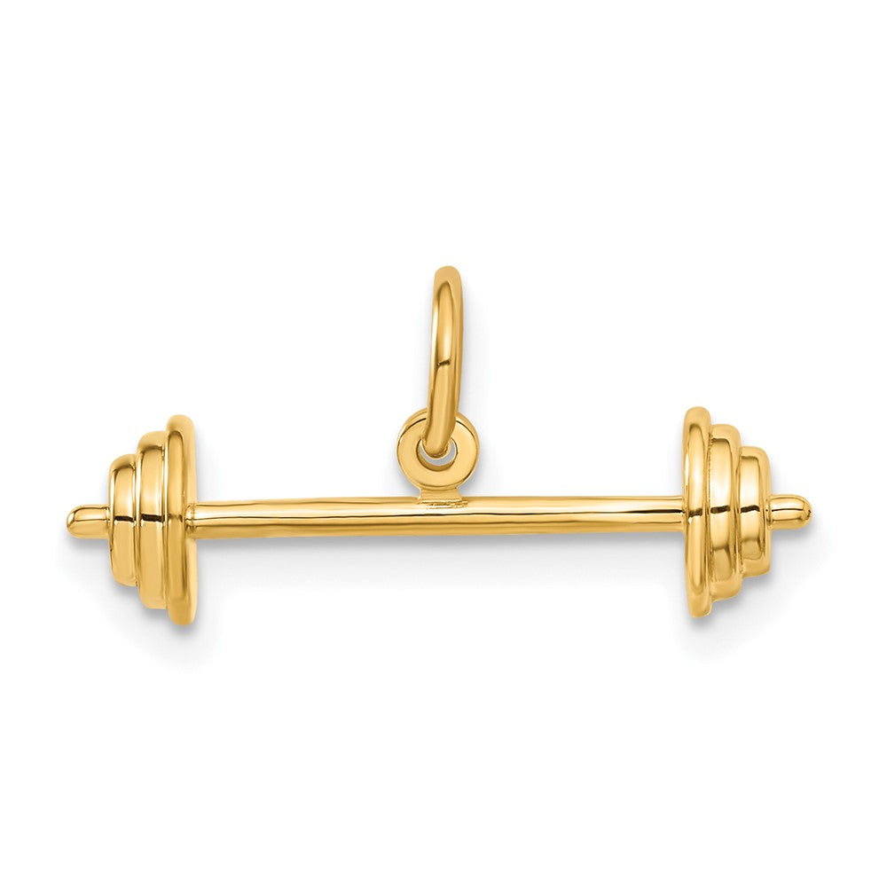 14k 3d Barbell Charm - Model A9091 | Charlie & Co. Jewelry
