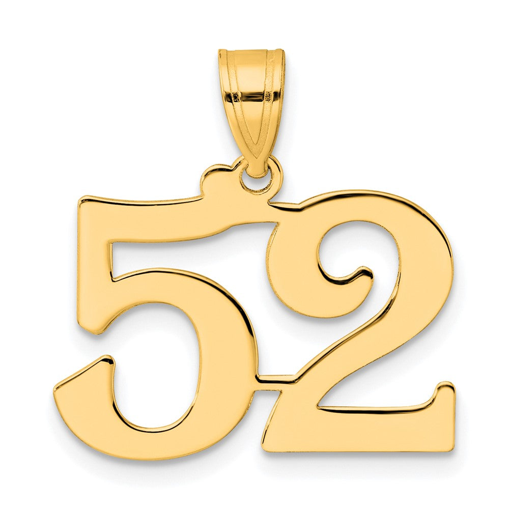14k Polished Number 52 Pendant - Model APN52 | Charlie & Co. Jewelry