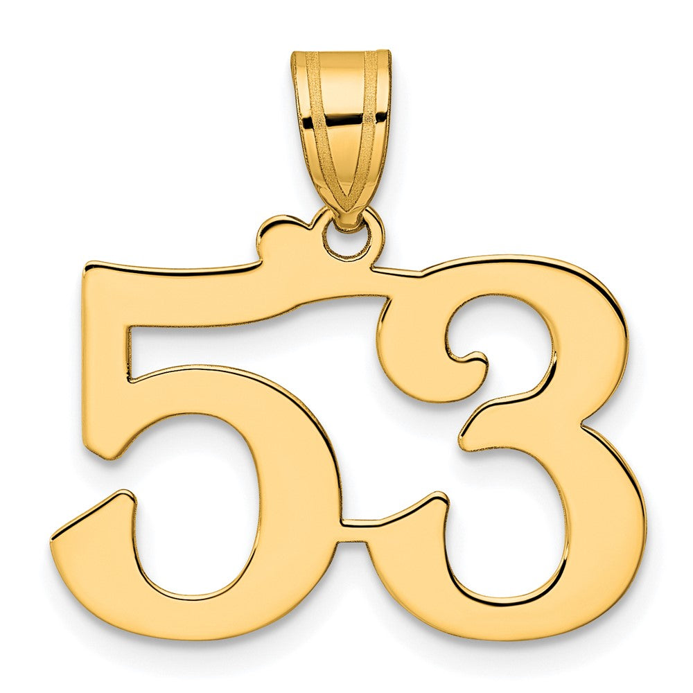 14k Polished Number 53 Pendant - Model APN53 | Charlie & Co. Jewelry