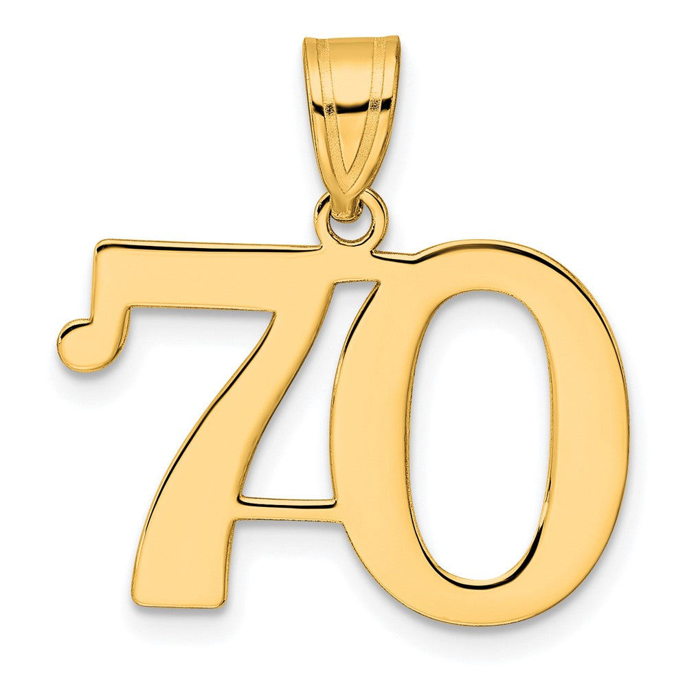 14k Polished Number 70 Pendant - Model APN70 | Charlie & Co. Jewelry