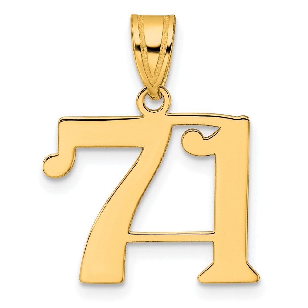 14k Polished Number 71 Pendant - Model APN71 | Charlie & Co. Jewelry