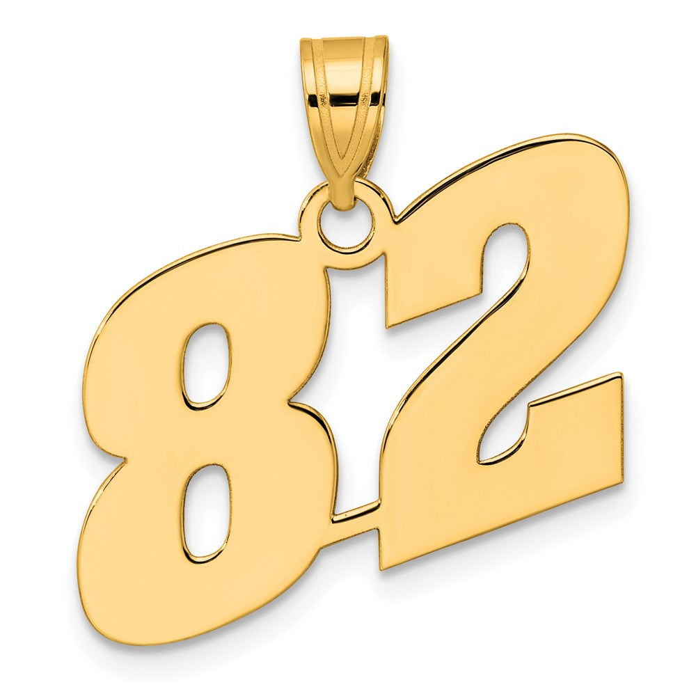 14k Polished Block Number 82 Pendant - Model BN82 | Charlie & Co. Jewelry