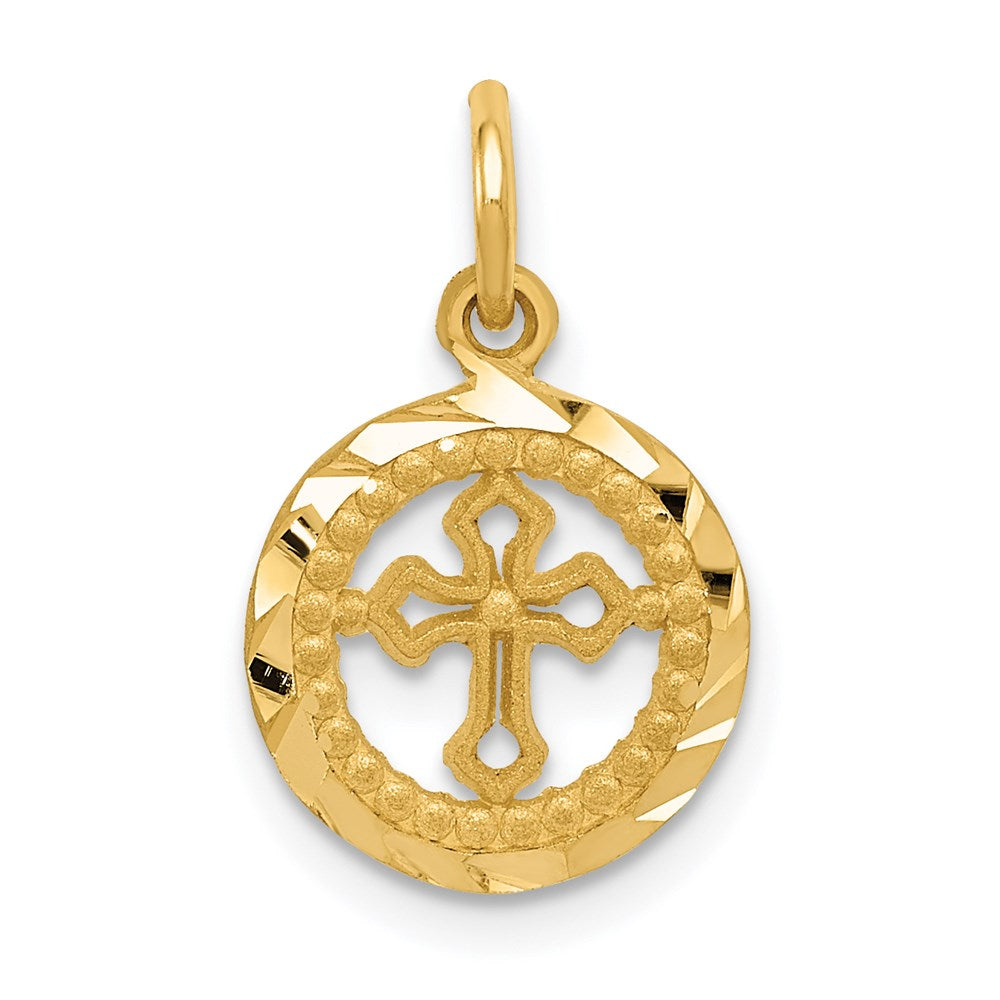 14k Eternal Life Cross In Circle Charm - Model C1315 | Charlie & Co ...