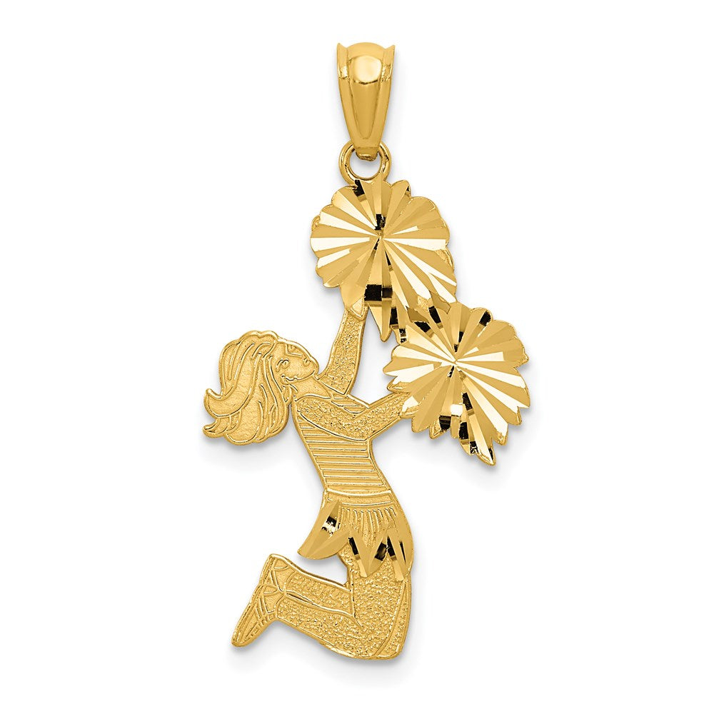 Charlie & Co. Jewelry | 14k Diamond Cut Cheerleader Charm | Gold Pendant