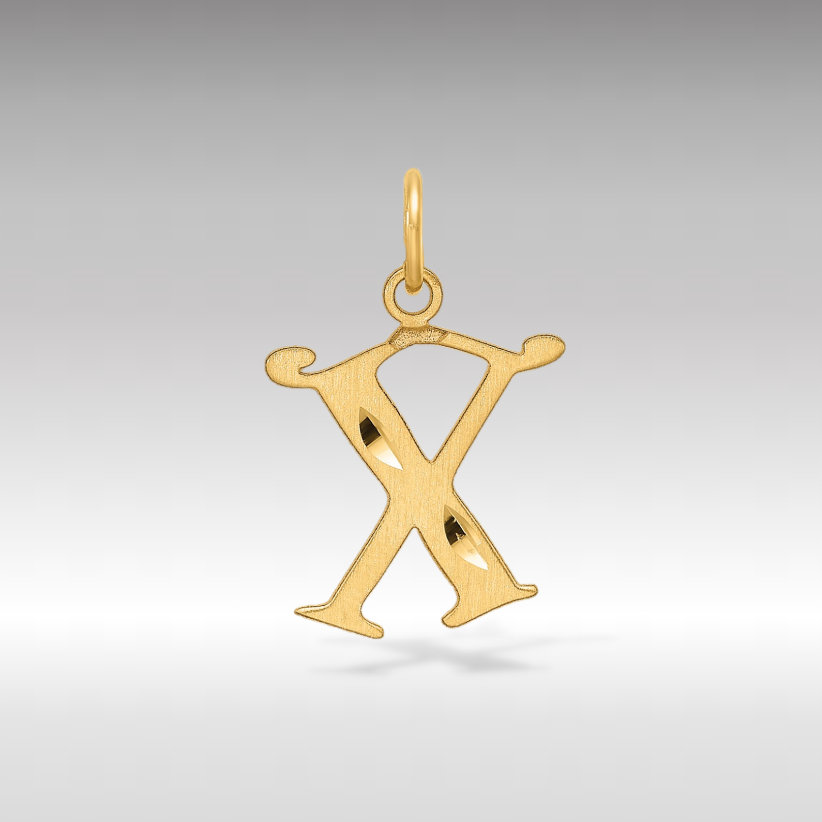 14K Gold Old English Letter 'X' Pendant - Model C4833 | Charlie & Co ...