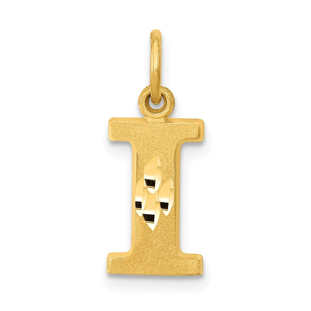 Charlie & Co. Jewelry | 14k Satin Diamond-cut Letter I Initial Charm ...