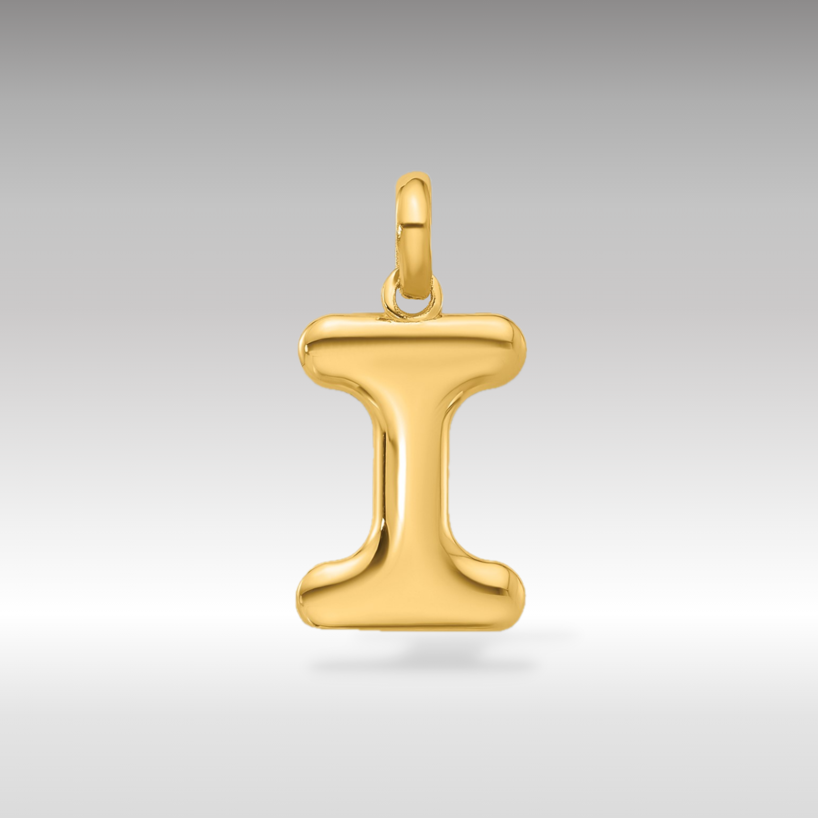 Gold Puffy Letter 'I' Pendant | Charlie & Co. Jewelry