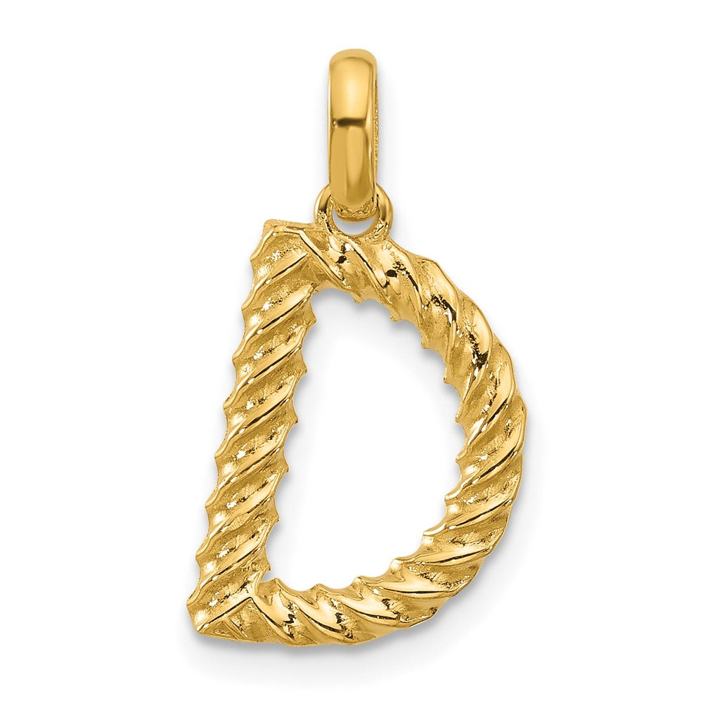 14k Fancy Twist Letter D - Model D5677D | Charlie & Co. Jewelry