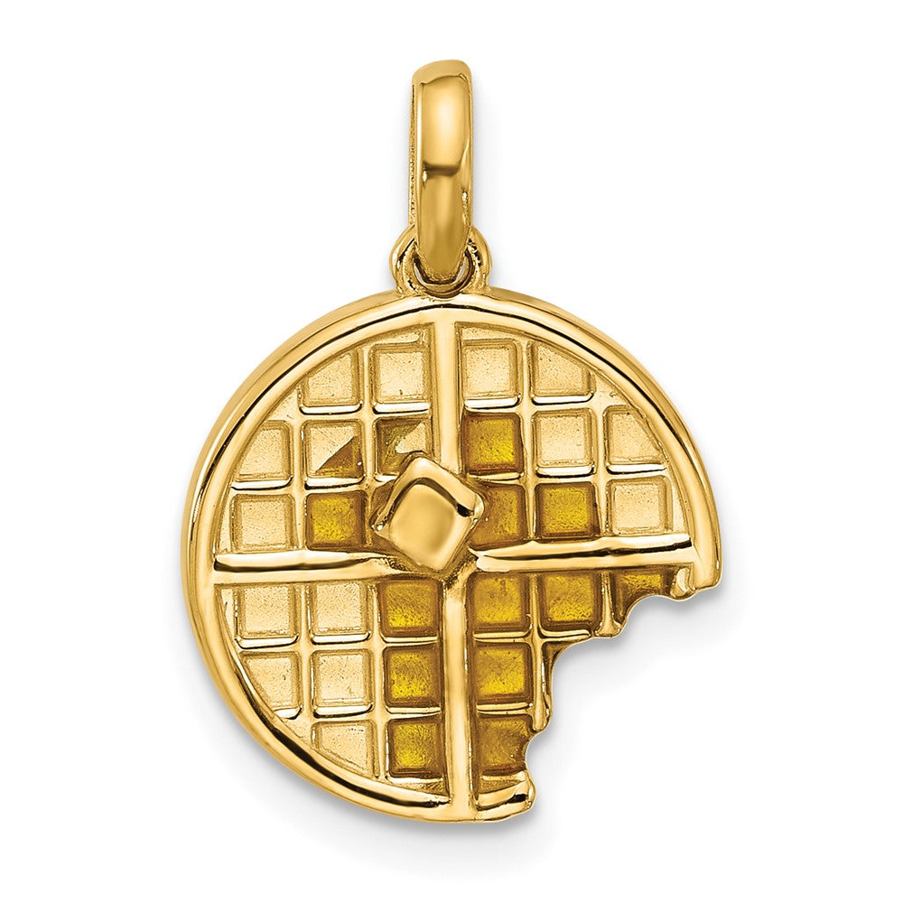 Charlie & Co. Jewelry | 14k Fancy Epoxy Waffle With Bite | Gold Pendant