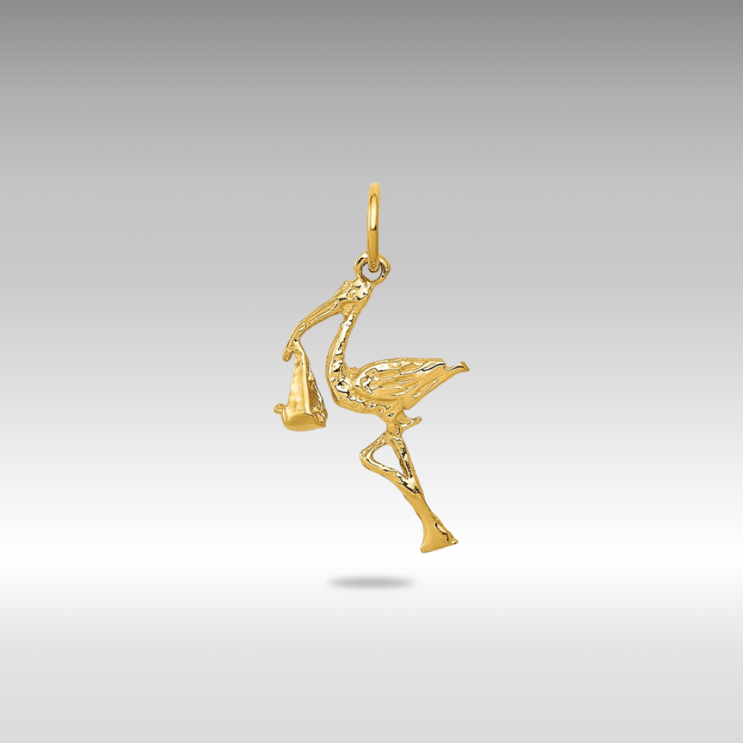 Charlie & Co. Jewelry | Gold Stork Pendant | 14K Gold Animal Pendant
