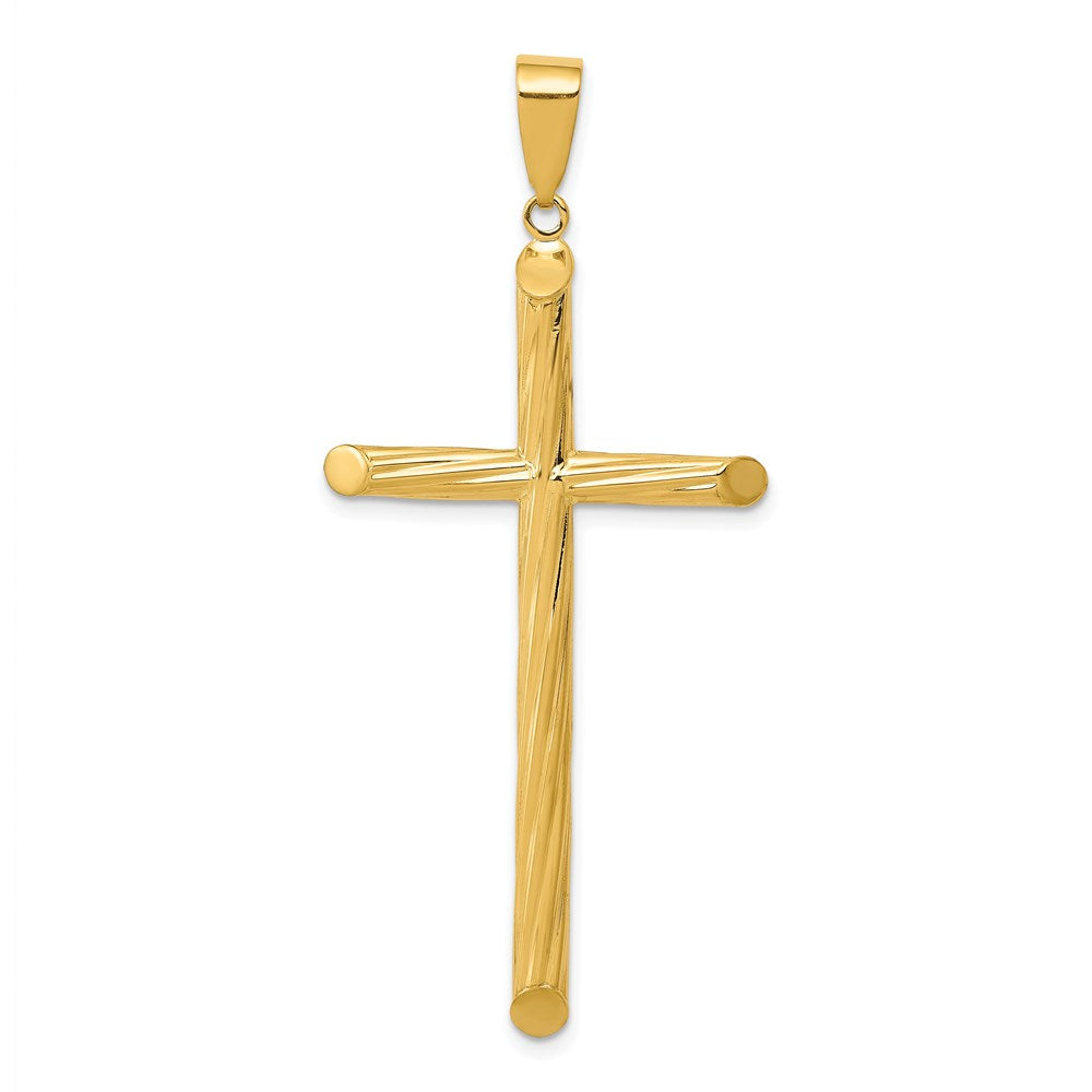 14k Fancy Textured Cross Pendant - Model K4314 | Charlie & Co. Jewelry