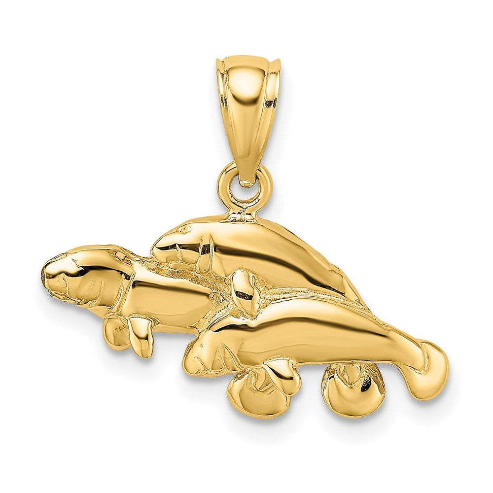14k Polished Triple Manatee Charm - Model K7731 | Charlie & Co. Jewelry