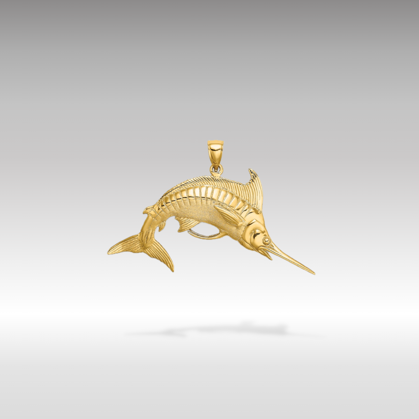 Charlie & Co. Jewelry | 14K Gold Satin Blue Marlin Pendant | Gold ...