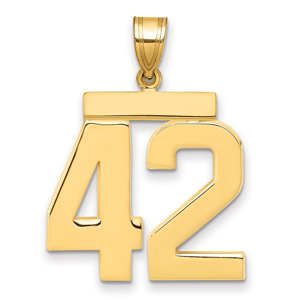 Charlie & Co. Jewelry | 14k Large Polished Number 42 Charm | Gold Pendant