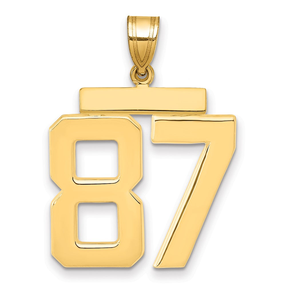 14k Large Polished Number 87 Charm - Model LP87 | Charlie & Co. Jewelry