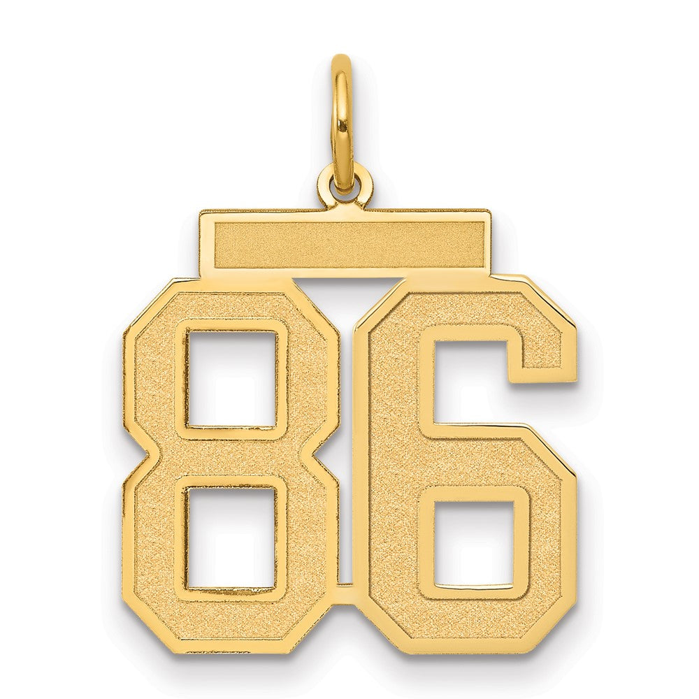 14k Medium Satin Number 86 Charm - Model LSM86 | Charlie & Co. Jewelry