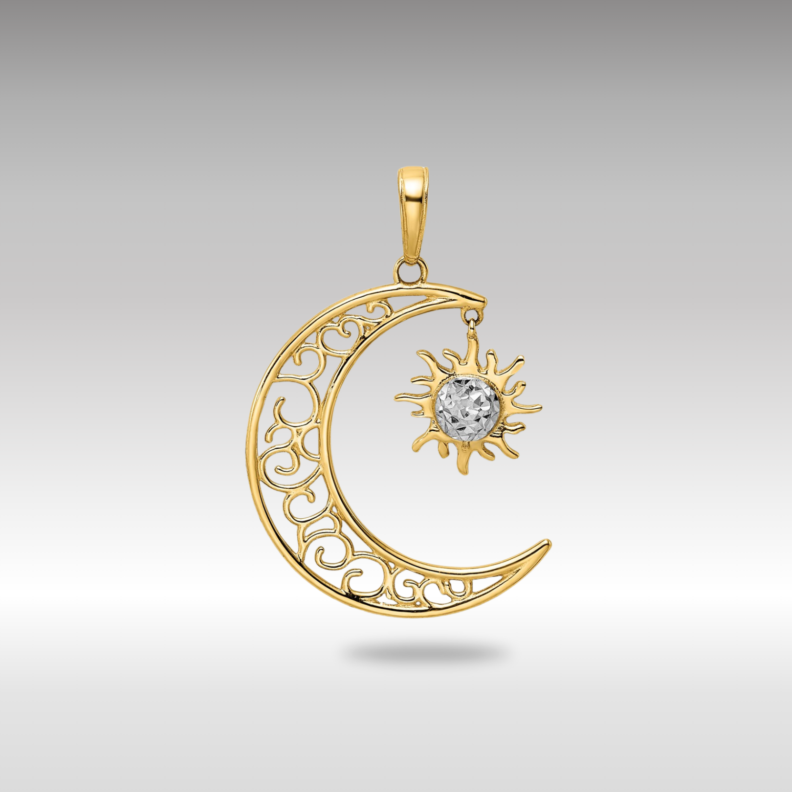 Charlie & Co. Jewelry | 14K Gold Moon and Dangle Sun Pendant | Gold ...