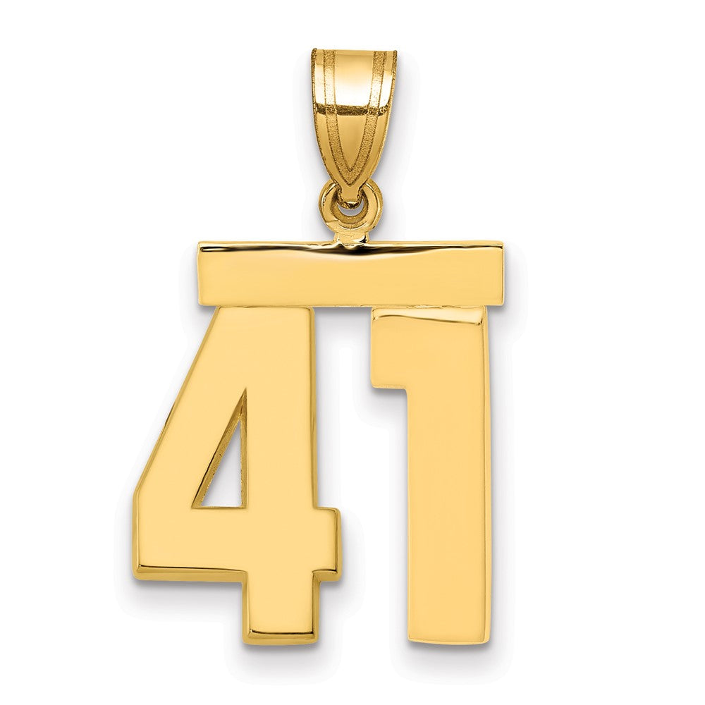 14k Medium Polished Number 41 Charm - Model MP41 | Charlie & Co. Jewelry