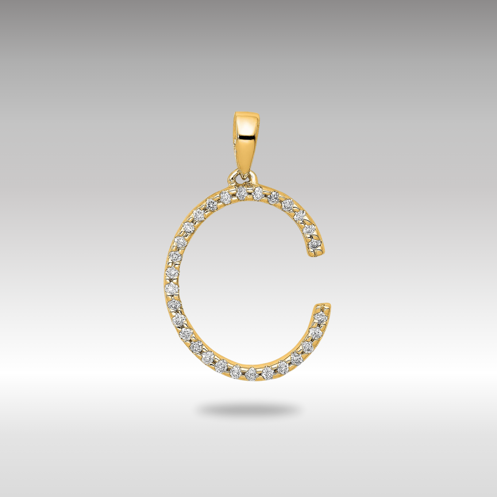 The Letter C In Diamonds Copy Of Cursive Diamond Initial Necklace