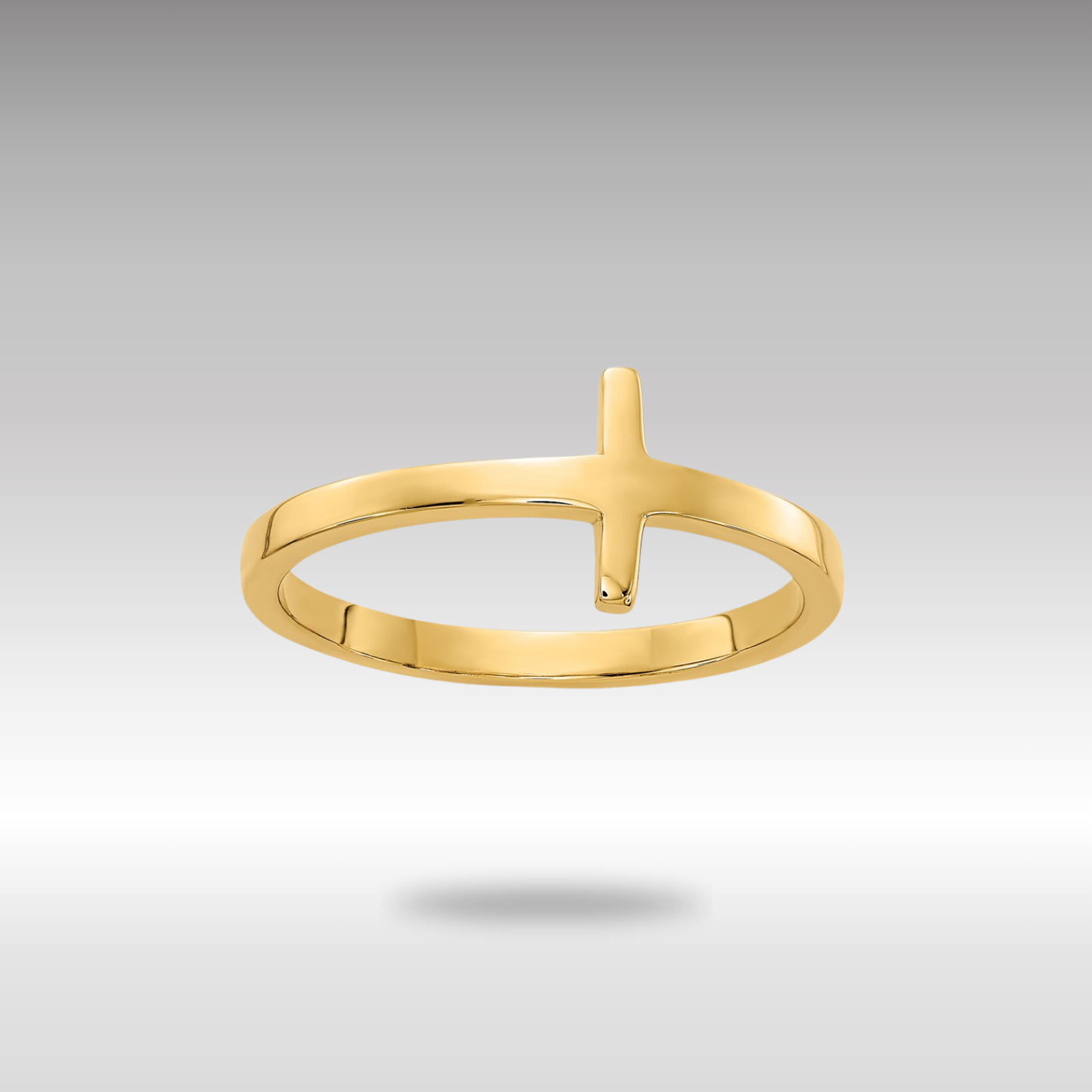Charlie & Co. Jewelry | 14K Gold Sideways Cross Ring | Gold Religious Ring