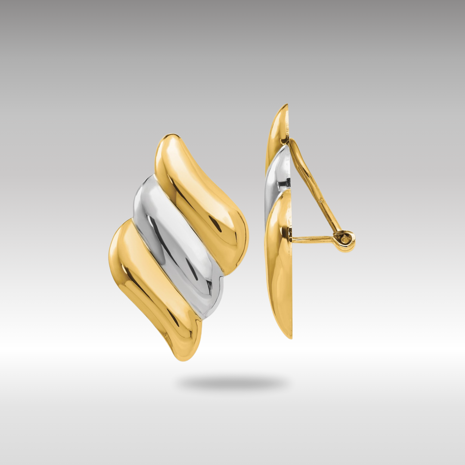 14K Gold Non-pierced Omega Back Earrings - Model TF206 | Charlie & Co ...