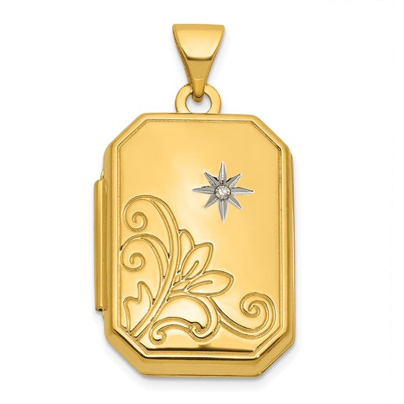 14K Gold Polished 20x15mm Curved Rectangle Locket - Model XL892 ...
