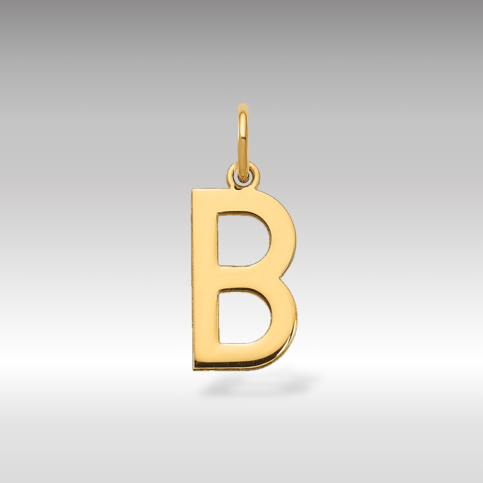 14K Gold Modern Letter "B" Initial Pendant - Model XNA1336Y | Charlie ...