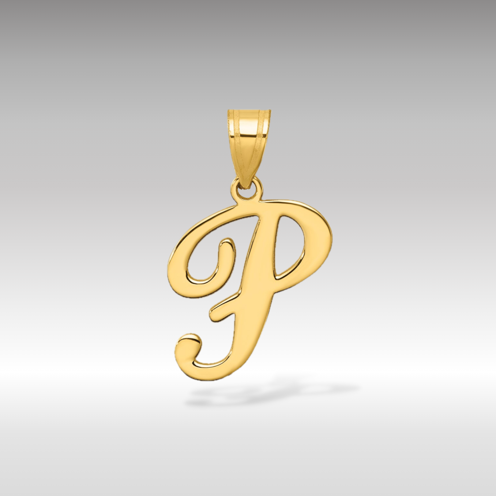 Charlie & Co. Jewelry | 14K Gold Large Letter "P" Script Initial ...