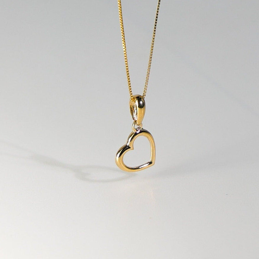 14K Gold Small Open Heart Pendant - Model 1795 | Charlie & Co. Jewelry