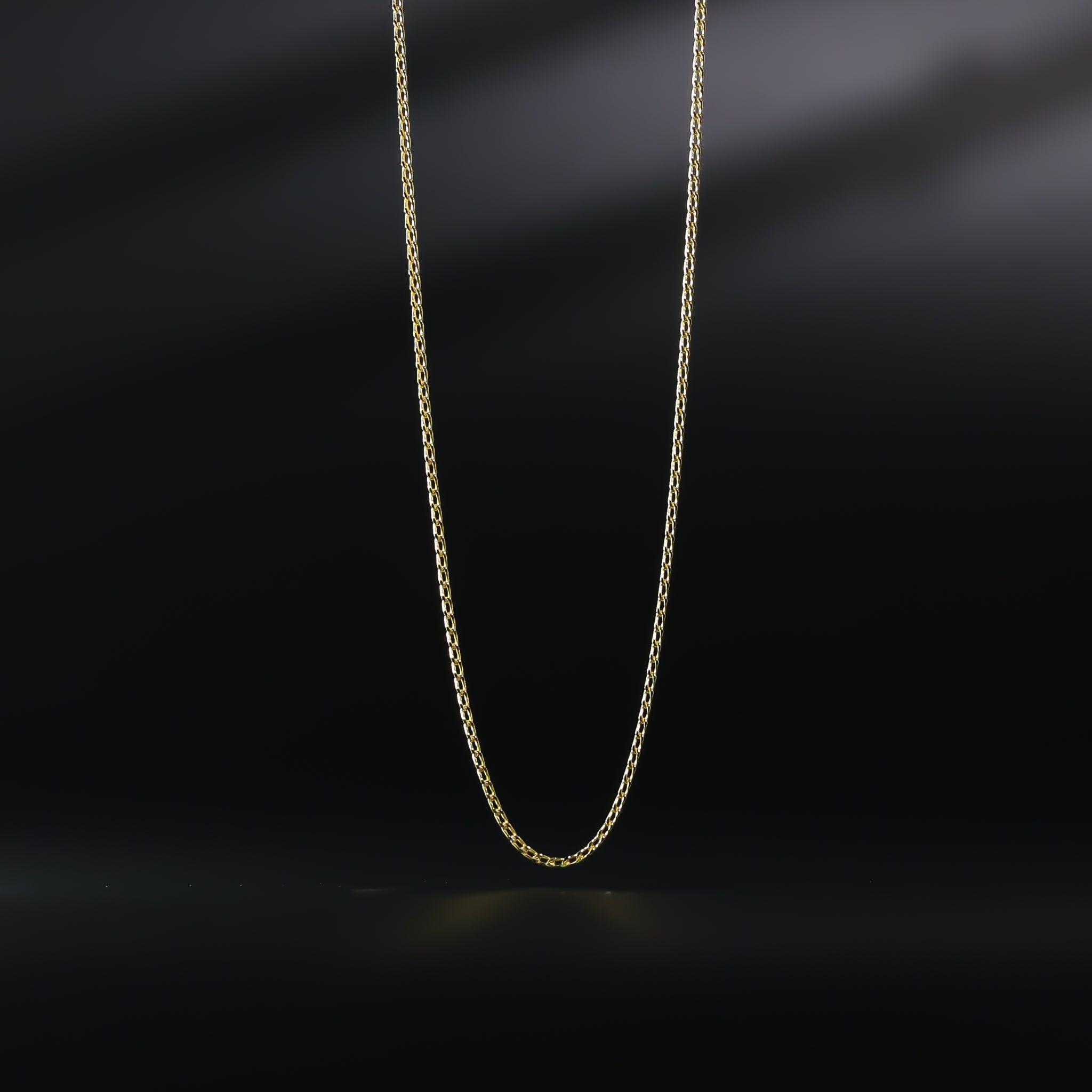 1.7mm Gold Hollow Square Franco Chain - Model 0460 | Charlie & Co. Jewelry