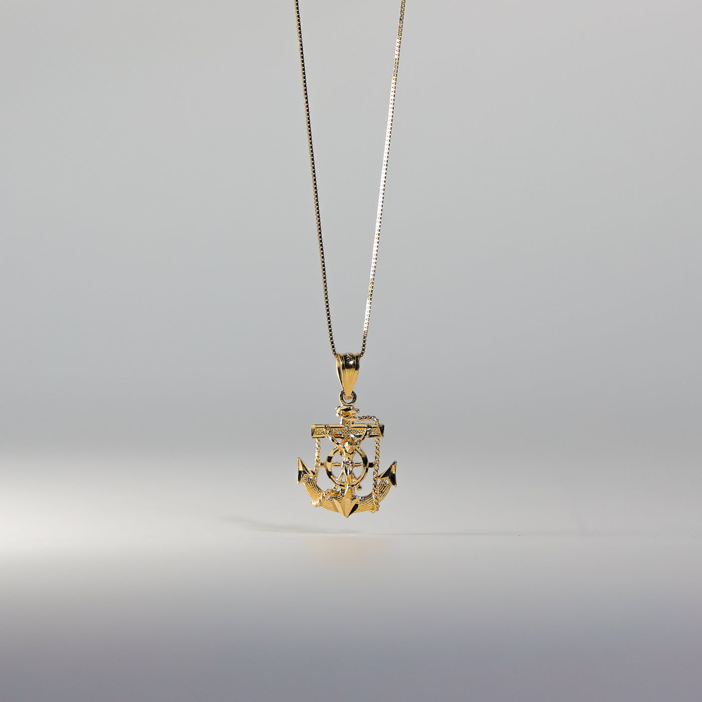 Charlie And Co Jewelry | Gold Dainty Mariner Anchor Crucifix Pendant ...