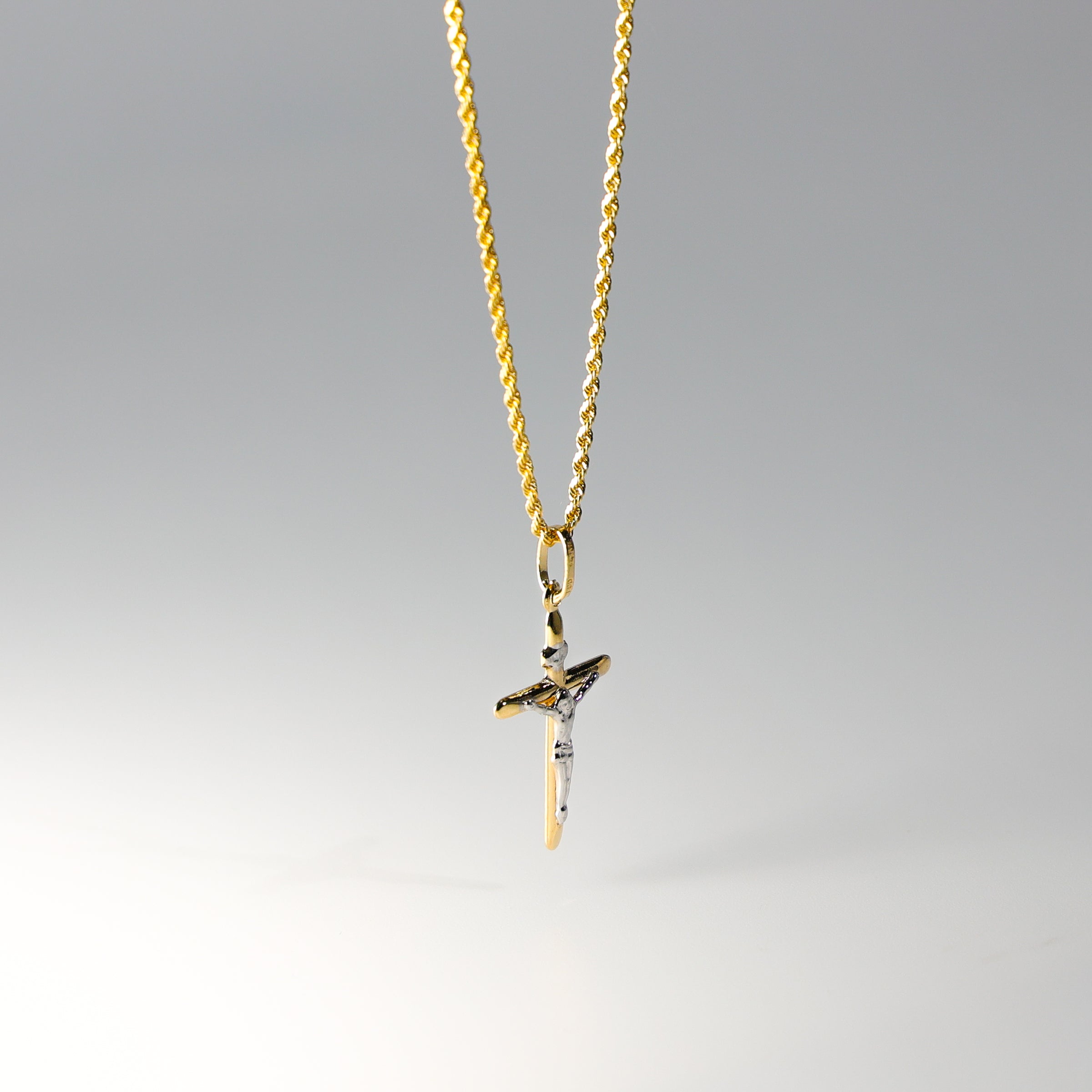 Charlie And Co Jewelry | Gold Half Tube Crucifix Cross Pendant | 14K ...